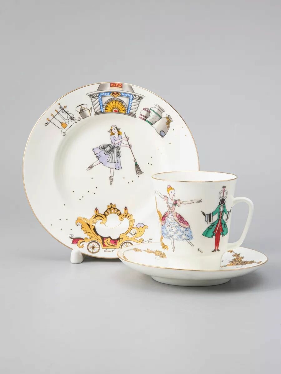 Кофейный набор 165 мл. ИФЗ ЛФЗ Комплект кофейный Балет "Золушка",3 предмета