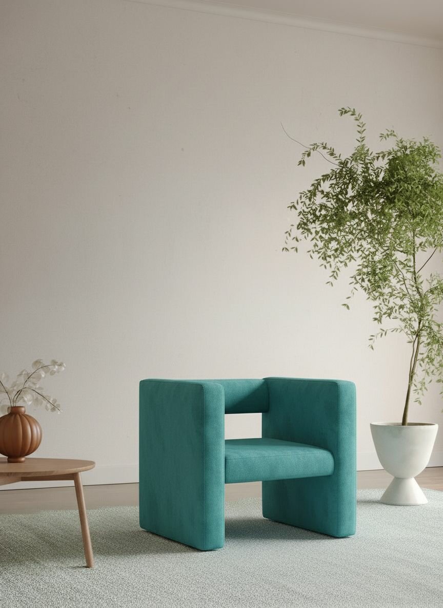 Кресло Бета с подлокотниками бирюзовый велюр в офис, дом, салон красоты, прихожую, гостиную, зону ожидания.