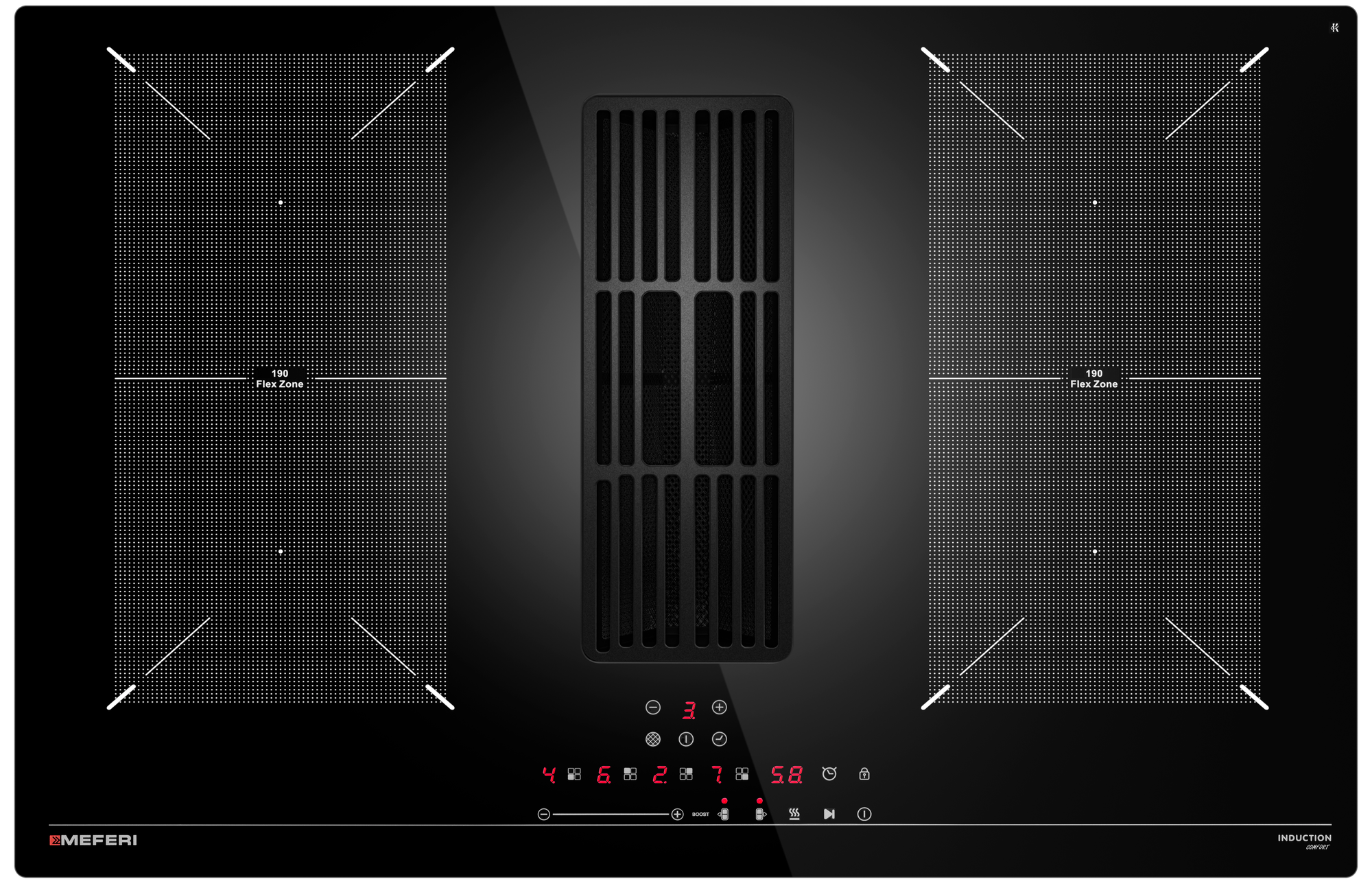 Варочная панель индукционная с вытяжкой MEFERI XSMART75BK COMFORT