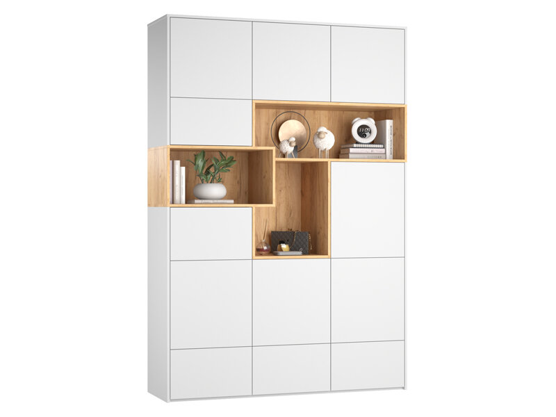 Шкаф распашной для одежды "Рокки 12" 150х220х45 Белый / Дуб крафт золотой