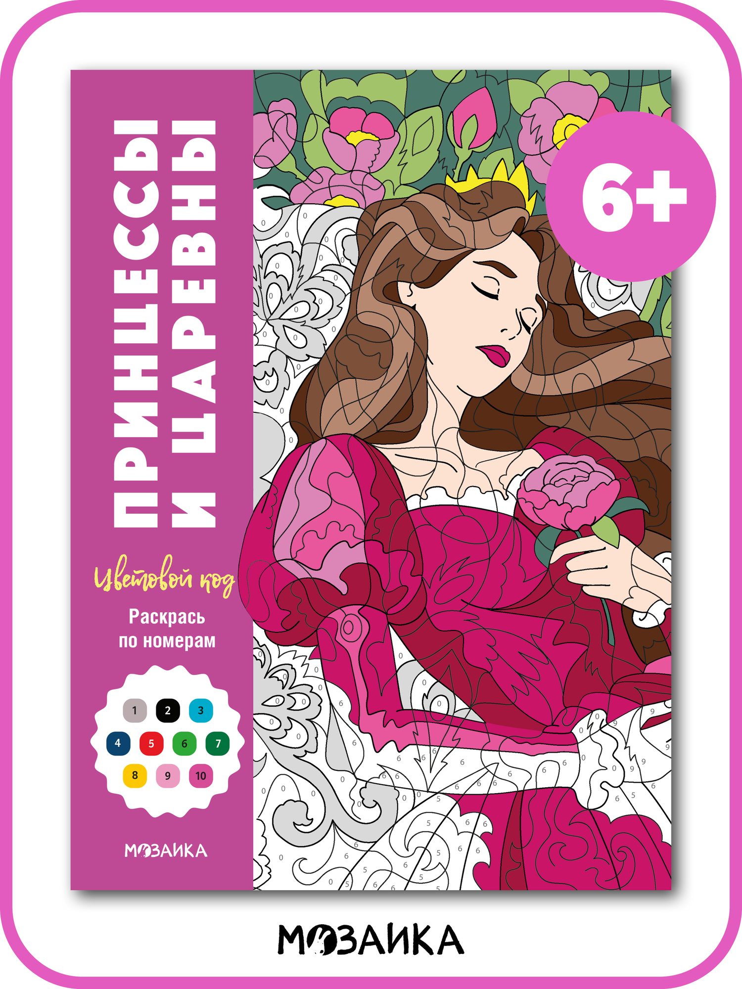 Раскраска по номерам мозаика kids для детей, Принцессы и царевны, антистресс