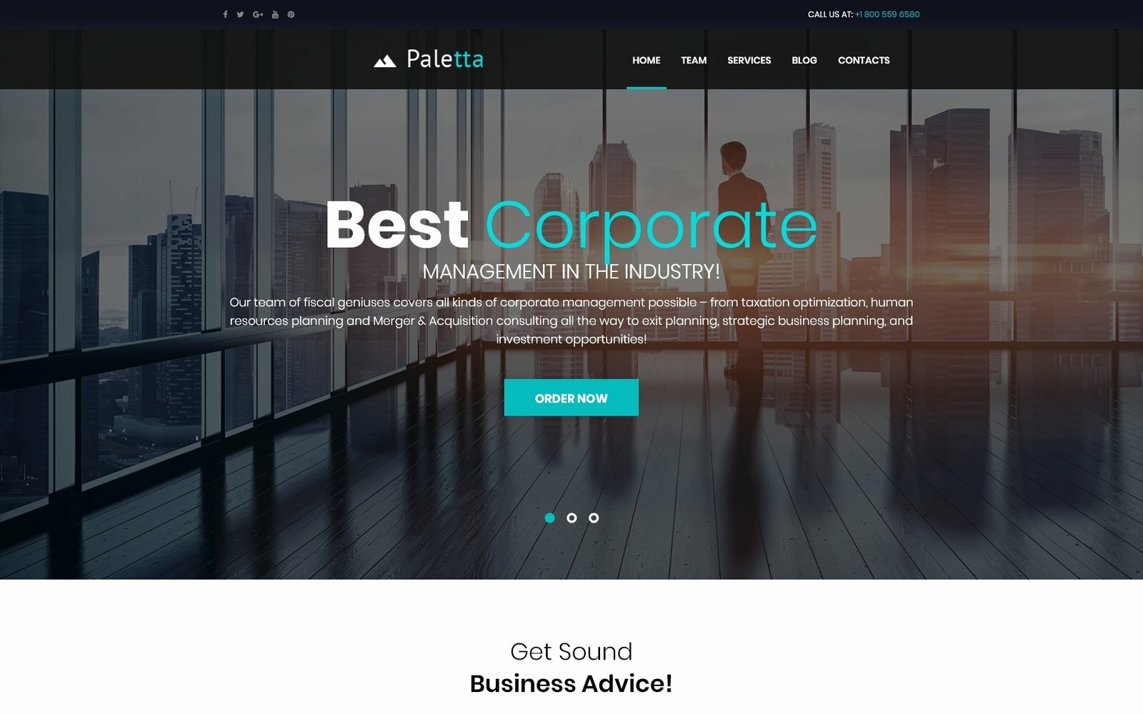 Подарочный сертификат на Шаблон для сайта Вордпресс с демоконтентом Paletta - Corporate & Business WordPress Theme
