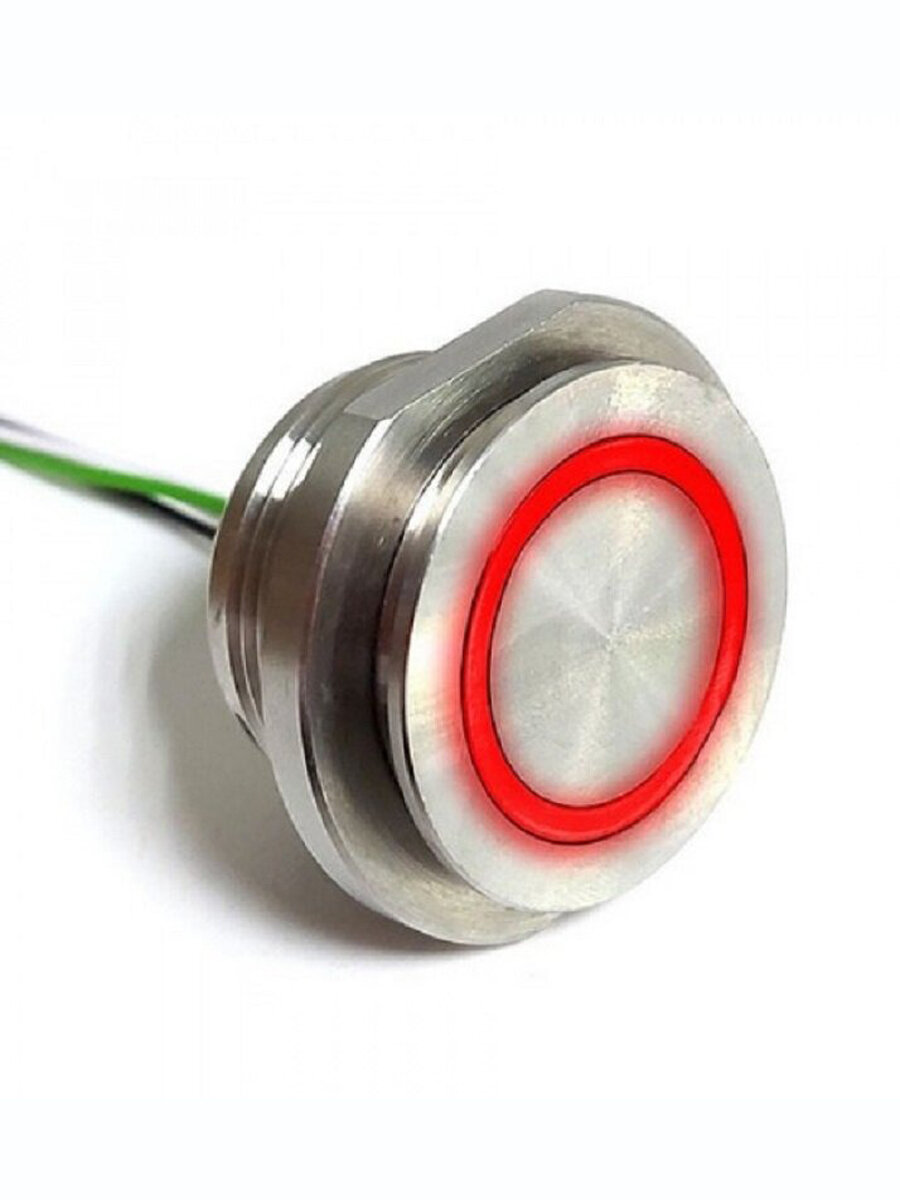 Кнопка подачи пара для парогенератора Паромакс, красная, нержавеющая сталь