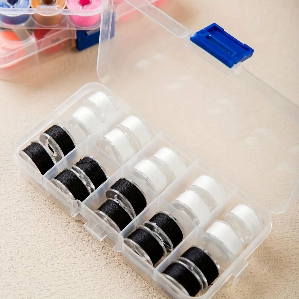 Цветная катушка для ниток для швейной машины с фиксирующей иглой, смешанного цвета, используется для домашнего шитья и поделок своими руками