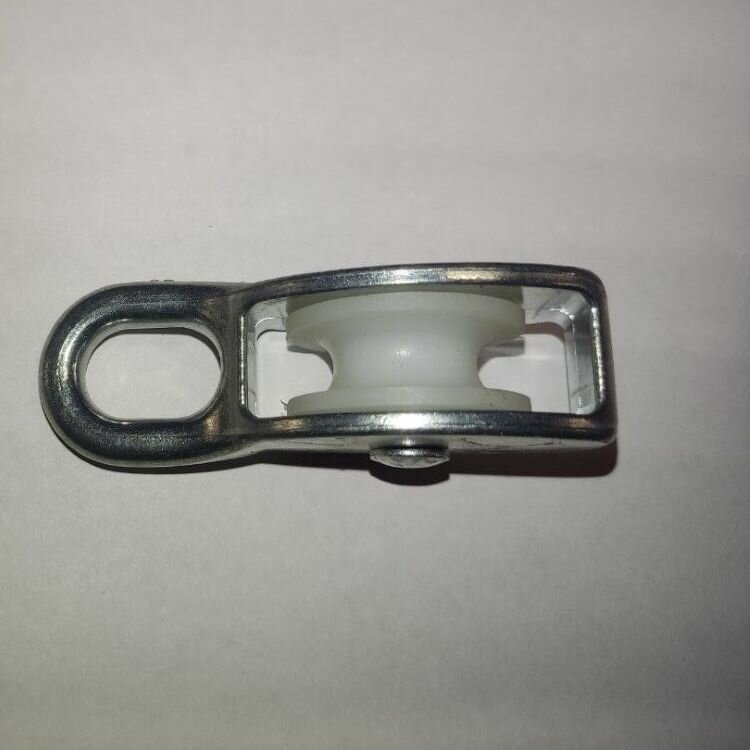 Блок шкив роликовый троса каната веревки фала 1шт одинарный 8х30мм до 612кг/6кН нейлоновый шкив 4-304585-30