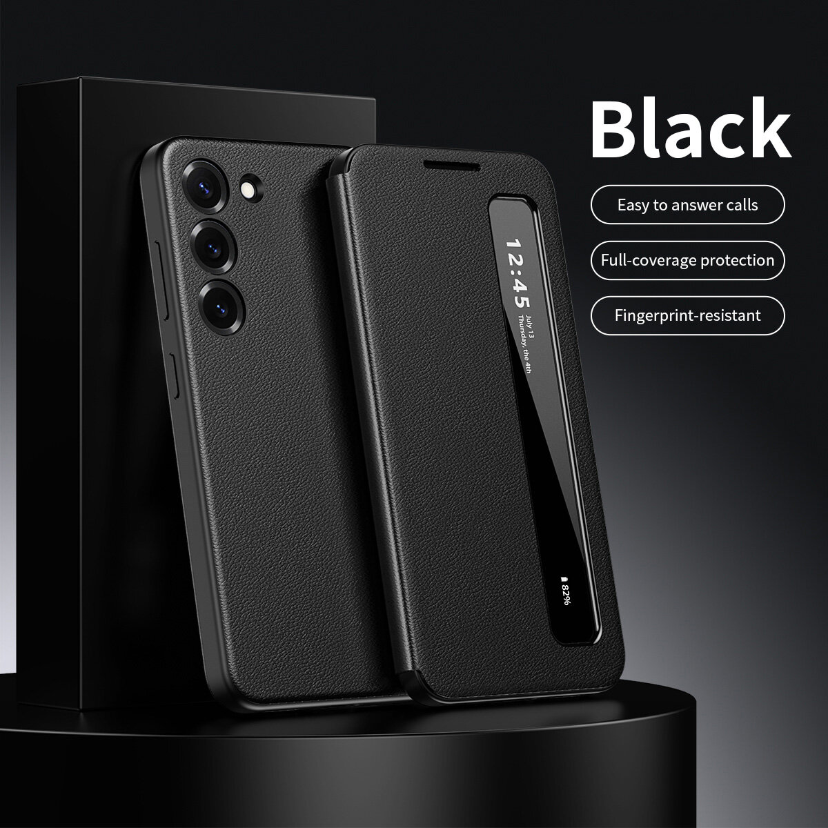 Чехол Для Samsung Galaxy S23 / Самсунг Галакси S23, soft touch, чехол-кардиомонитор, искусственная кожа, поликарбонат (PC), защита камеры, ударопрочный, усиленные углы, Samsung, Samsung Galaxy S23, black,