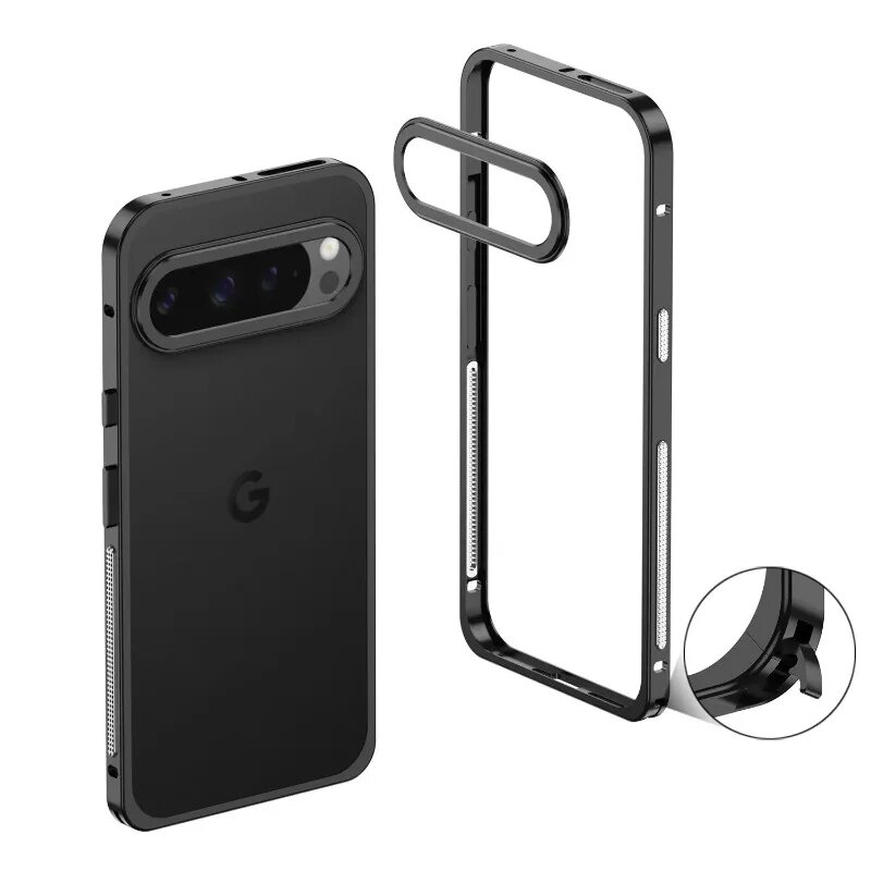 Чехол Google Pixel 8 Pro черный, металлический, с теплоотводом