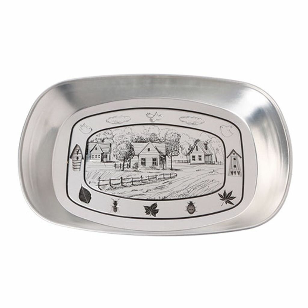 Кухня серебряная старинная железная тарелка