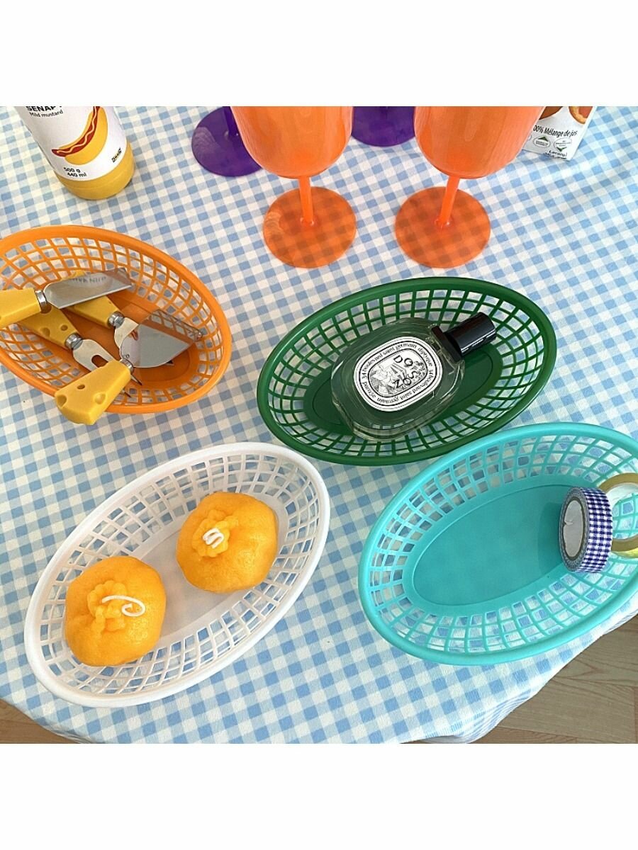 Универсальная овальная пластиковая корзина для хранения хлеба, фруктов и сухофруктов с вентиляционными отверстиями