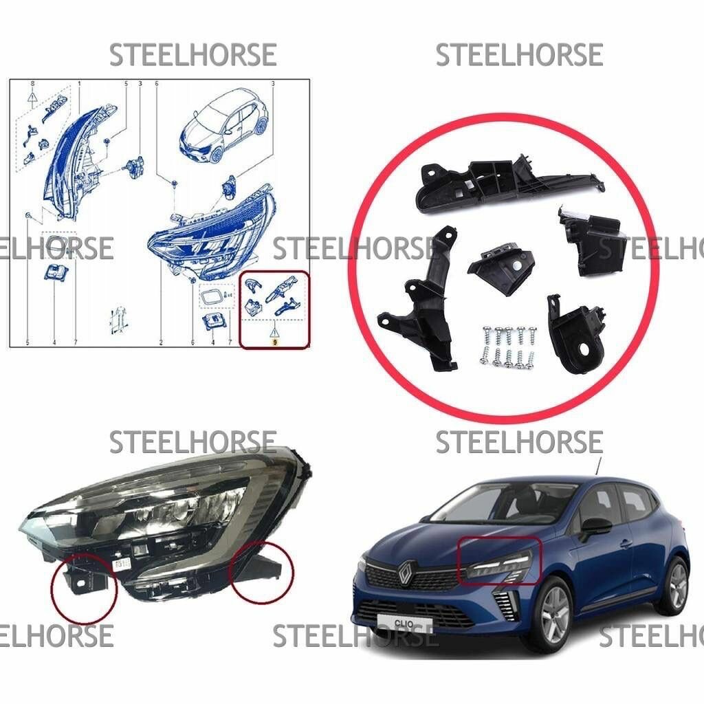 Кронштейн фары левой (к-кт) Renault Clio 5 после 2020-