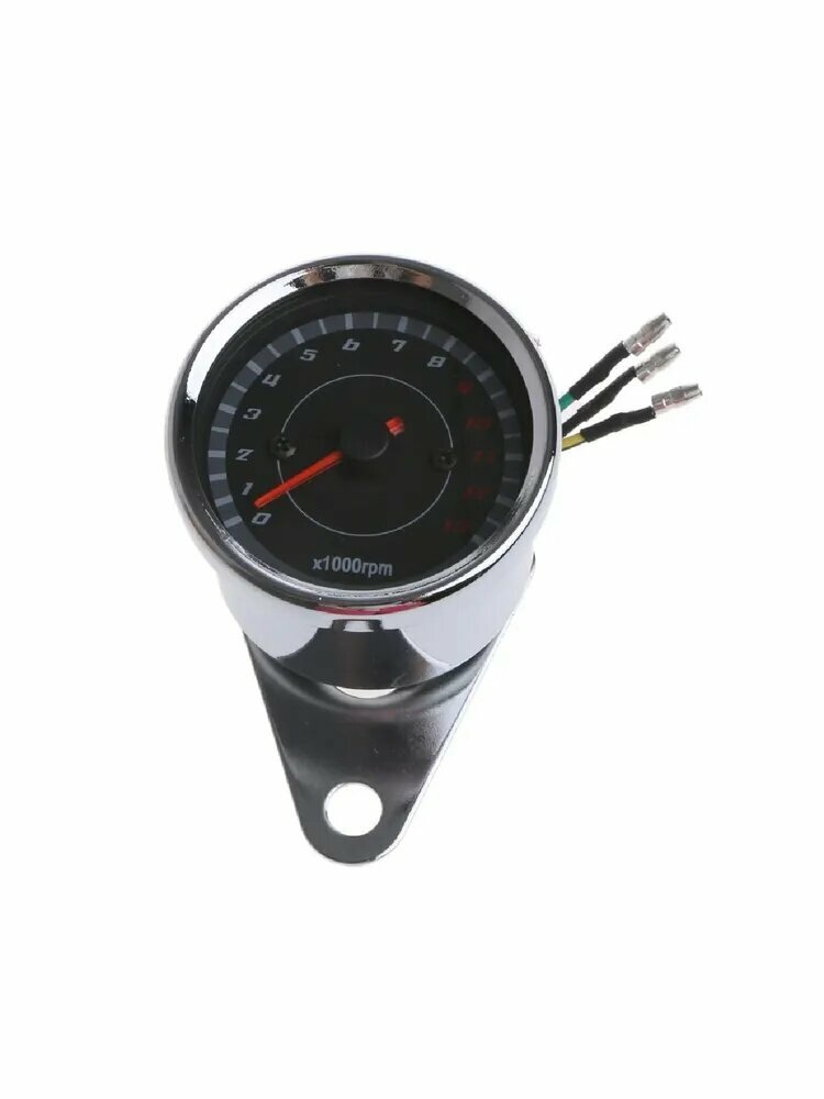 (1 шт.) 12V ретро-тахометр с LED подсветкой (двухцветная шкала, стрелочный)