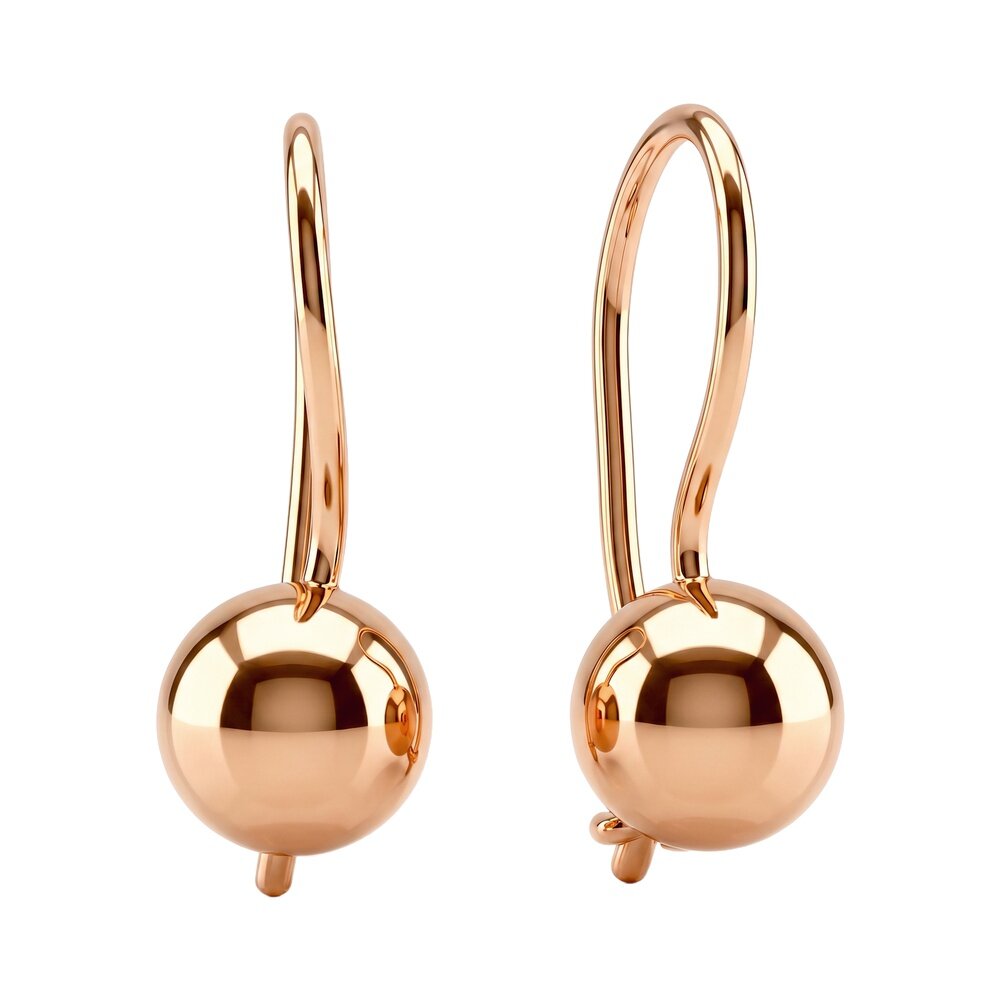 Серьги, красное золото, 375 проба