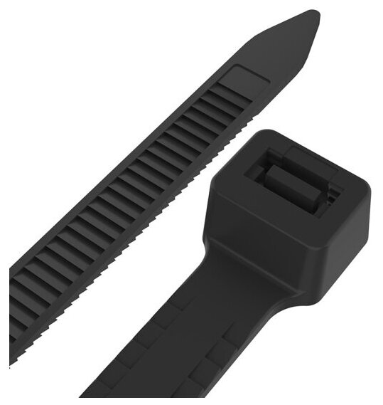 Хомут-стяжкa нейлоновый с тройным замком Rexant 300x7.6 мм, черный, 100 шт