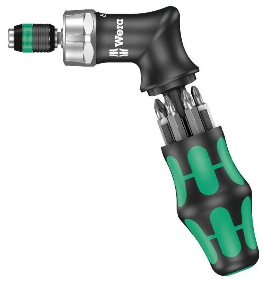 Г-образная отвертка с трещеткой Wera WE-051030 со встроенным магазином для 6 бит