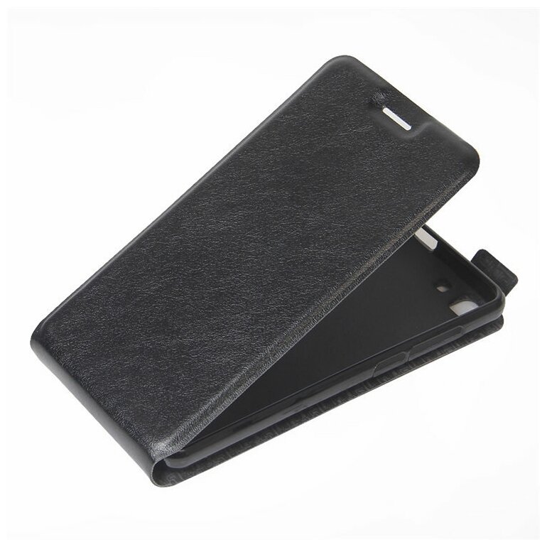 Чехол-флип вертикальный откидной Чехол. ру для CUBOT Rainbow черный из натуральной кожи Prestige Италия