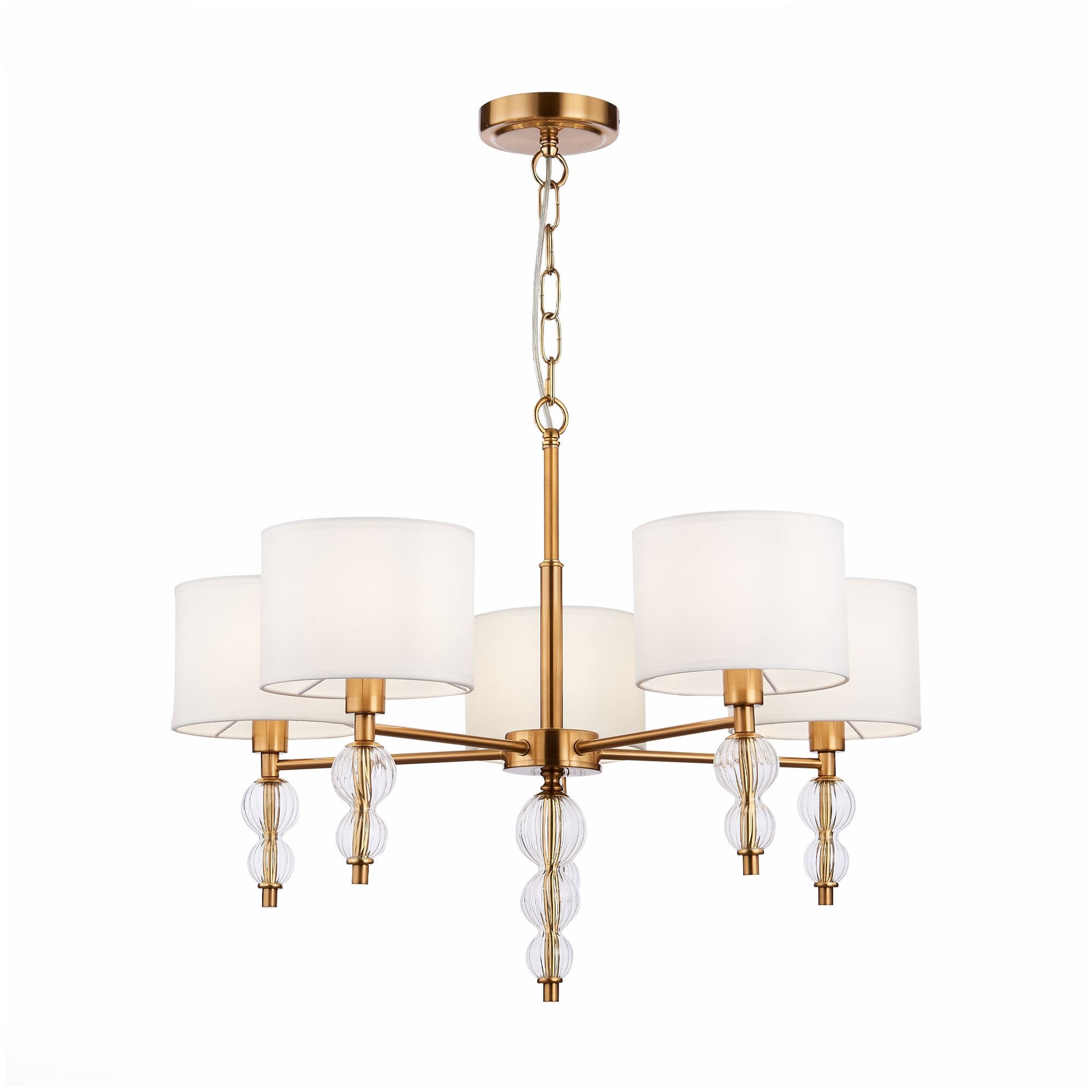 SLE105713-05 Светильник подвесной Латунь, Прозрачный/Белый E14 5*40W