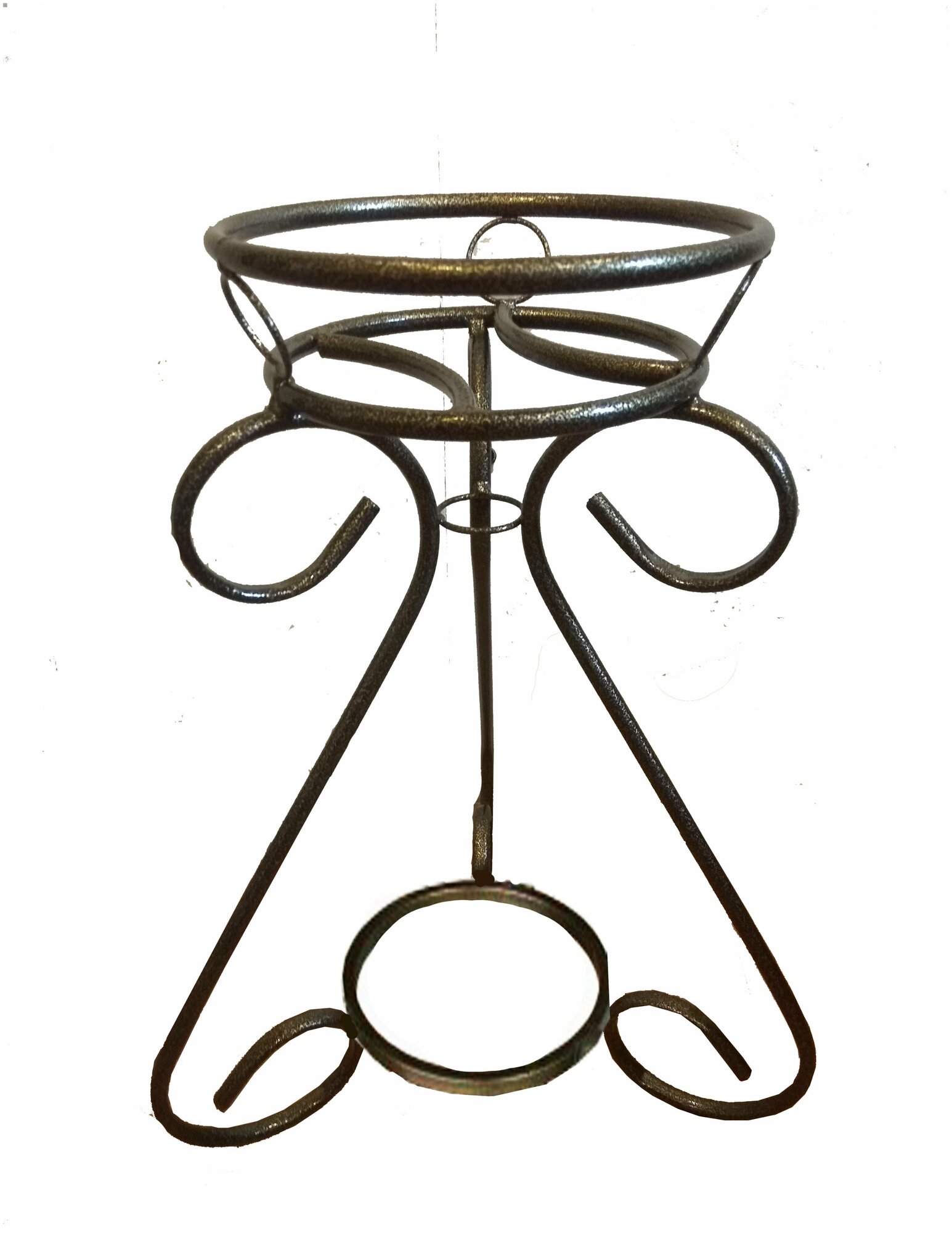 Подставка под цветы "Амфора" 1 горшок, металл, бронза, 32х32х49см.