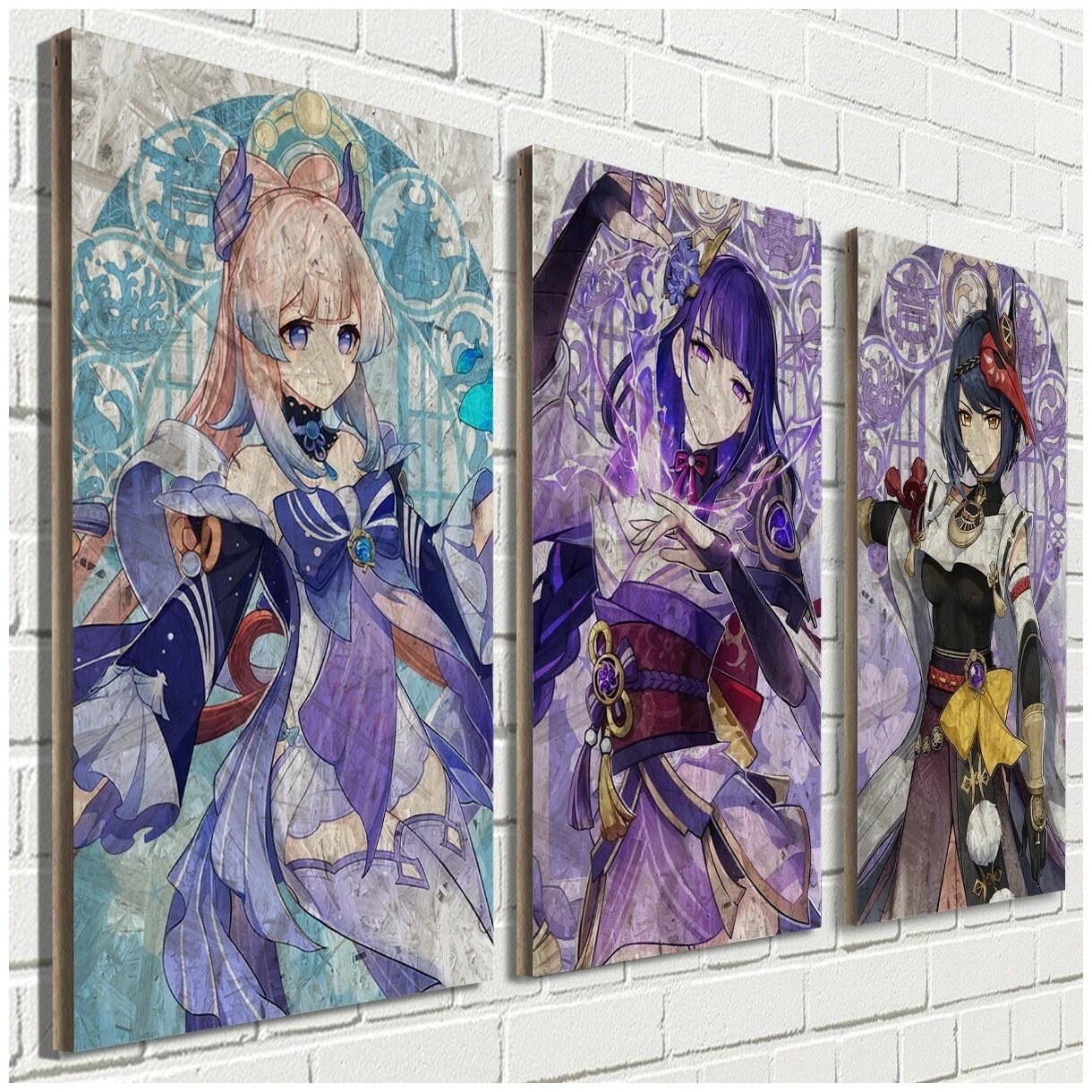 Модульная картина игры genshin impact геншин импакт (райден, сара, кокоми) - 2027