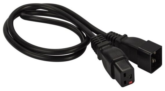 Шнур питания Lanmaster с блокировкой C19-C20, 3х1.5, 220В, 16А, черный, 3 метра