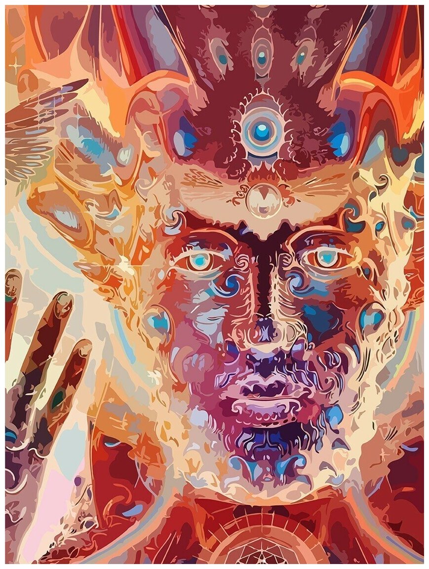 Картина по номерам на холсте эзотерика души тела космоса провидения таинств йога - 6830 В 30x40