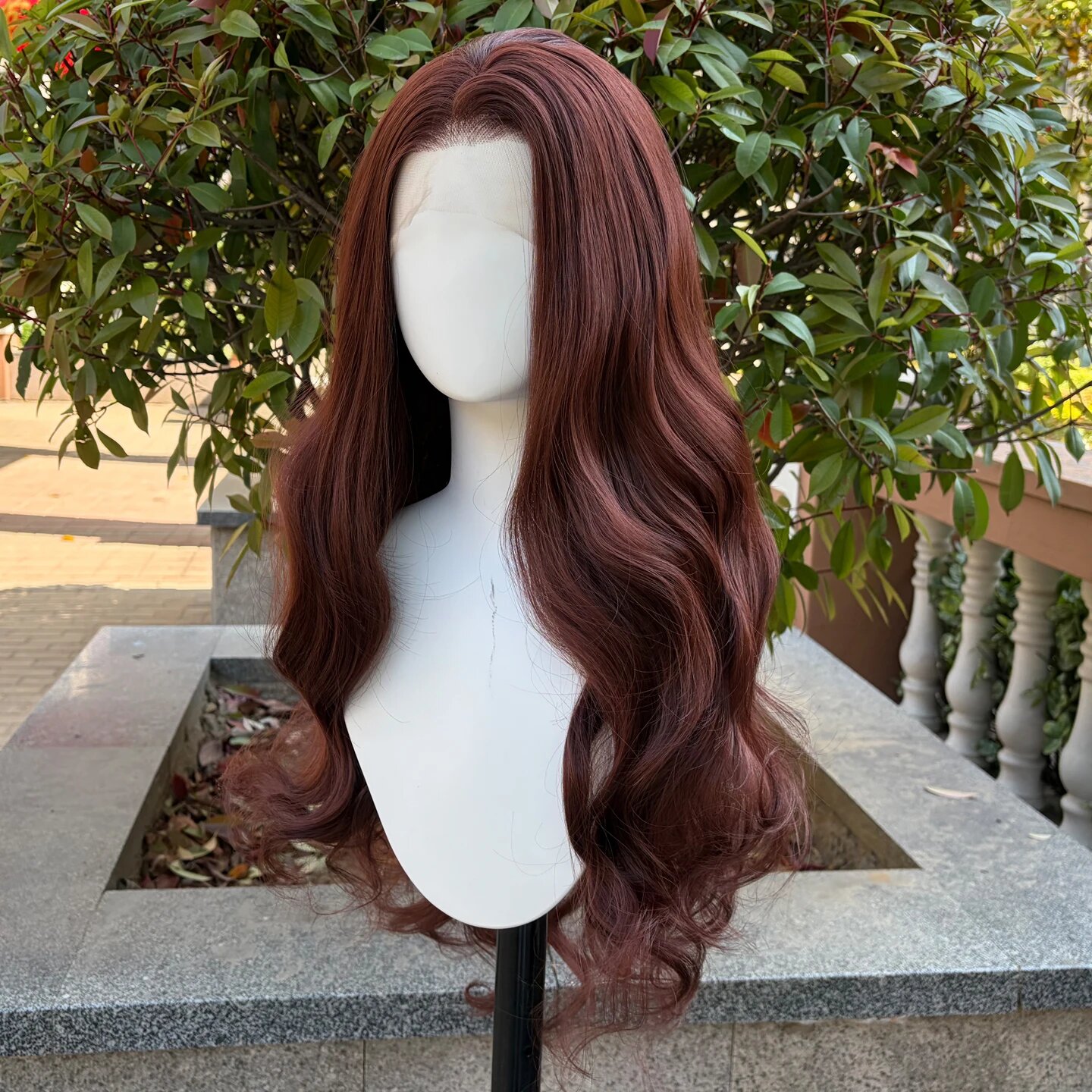 Красный синтетический парик Muzinuo Body Wave 26 дюймов