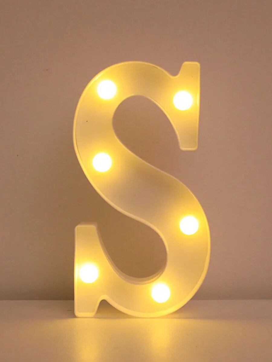 LED буква S для декора, желтый свет, 21.8 см