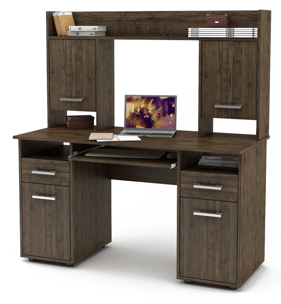 Стол письменный, стол компьютерный Остин (Ливерпуль) 13К дуб апрель темный