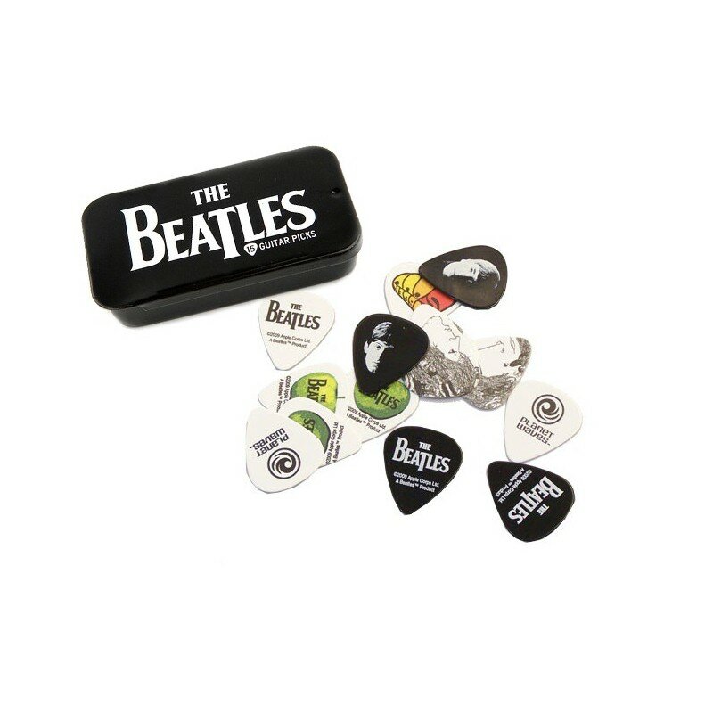 Набор медиаторов Planet Waves by D'Addario 1CAB4-15BT1 Beatles Signature Logo, в жестяной коробке, упаковка 15 шт.