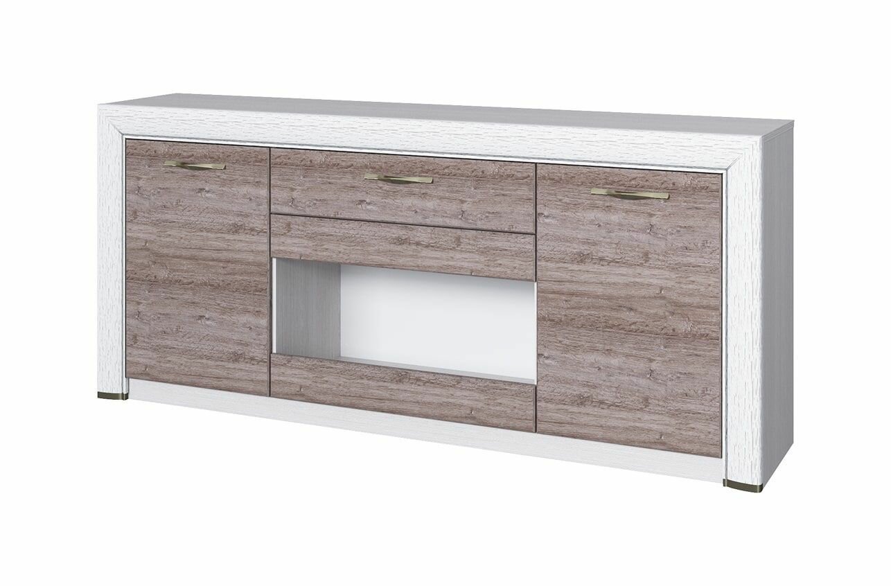 Тумба Anrex OLIVIA RTV 1V2D1S, 71.9 x 36.3 x 160.8 см, цвет: вудлайн крем/дуб анкона