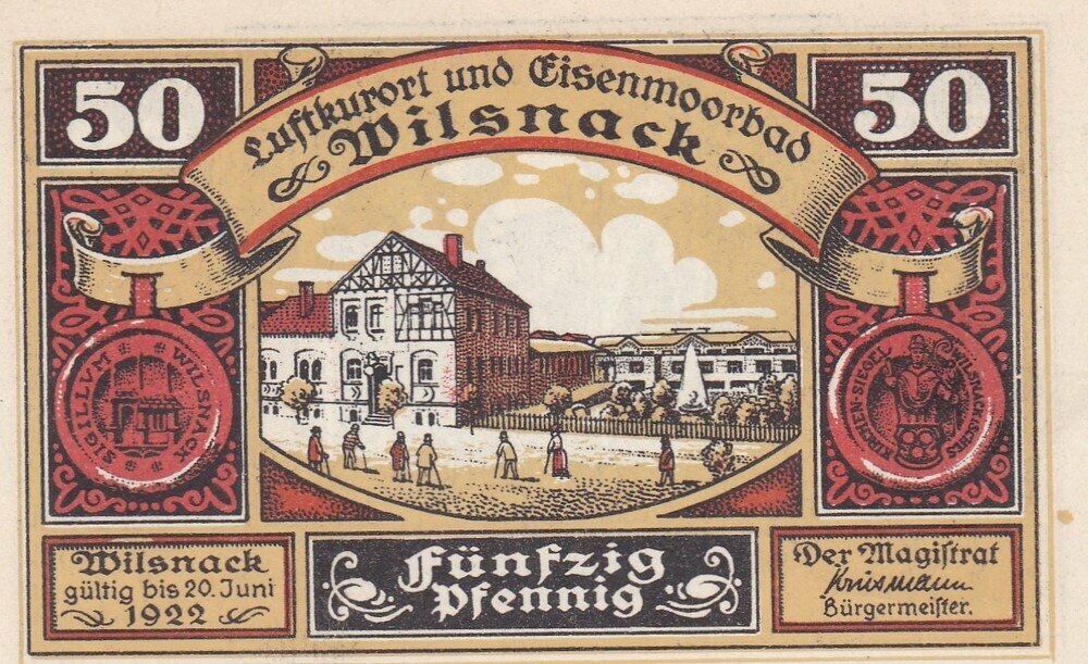 Германия (Веймарская Республика) Вильснак 50 пфеннигов 1922 г. (№10)