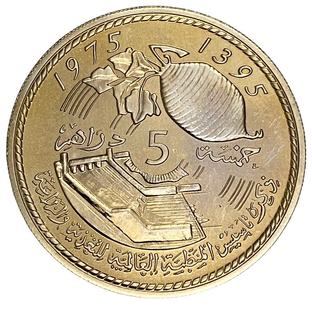 Марокко 5 дихрамов 1975 г. (1395) (Всемирная продовольственная конференция) (2)