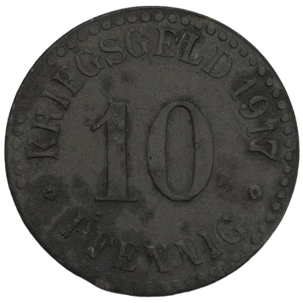 Германия, Германская империя, Кассель 10 пфеннигов 1917 г. (Zn) (Лот №2)
