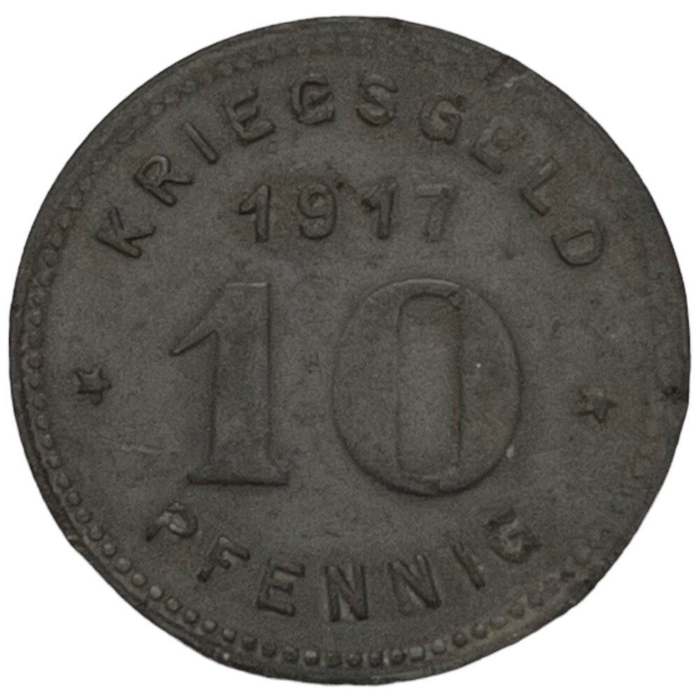 Германия (Германская Империя) Виттен 10 пфеннигов 1917 г. (4)