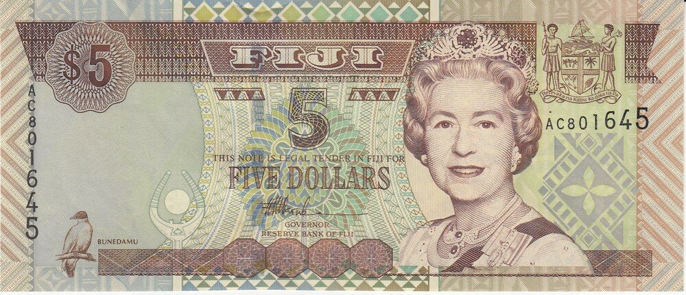 Фиджи 5 долларов ND 2002 г.