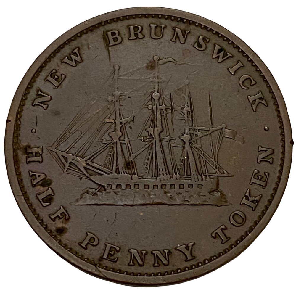 Канада, Нью-Брансуик токен 1/2 пенни 1843 г. (2)