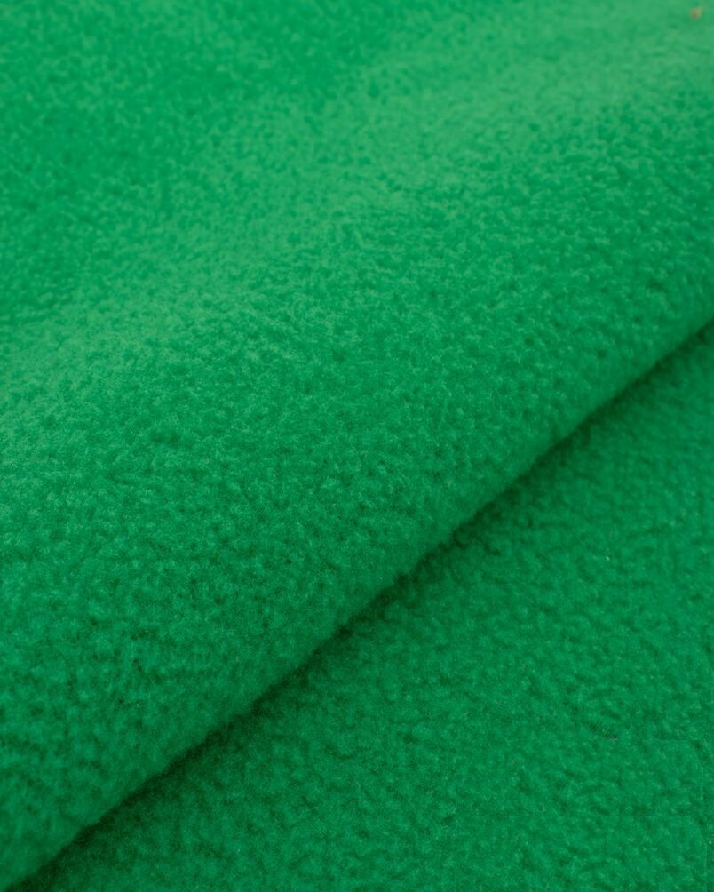 Ткань флис антипиллинг 220 гр, цвет зеленая трава. Готовый отрез 1*1,5м