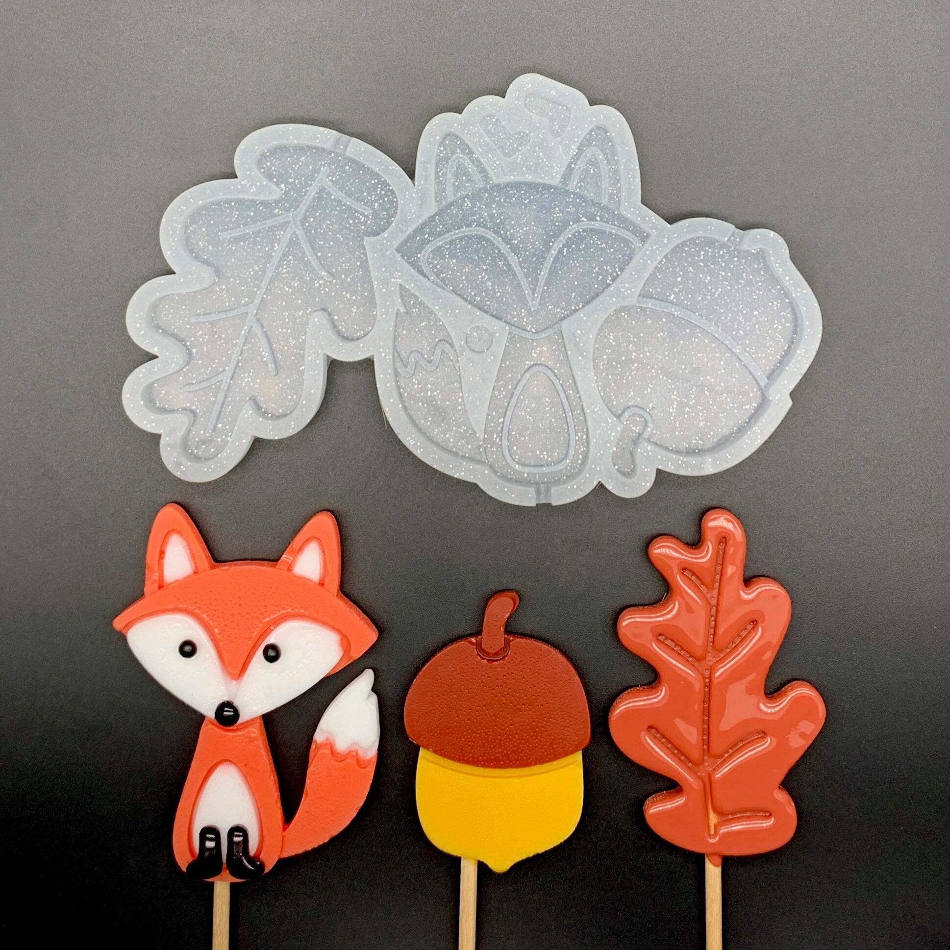 Силиконовая форма молд для леденцов и шоколада Осенний микс