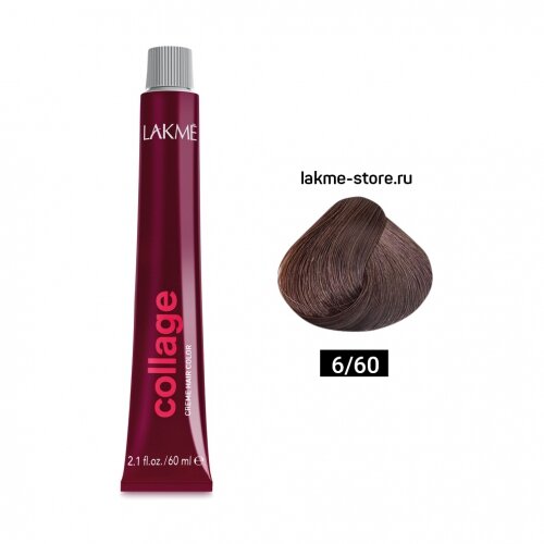 Lakme перманентная крем-краска Collage, 6/60 темный блондин коричневый, 60 мл