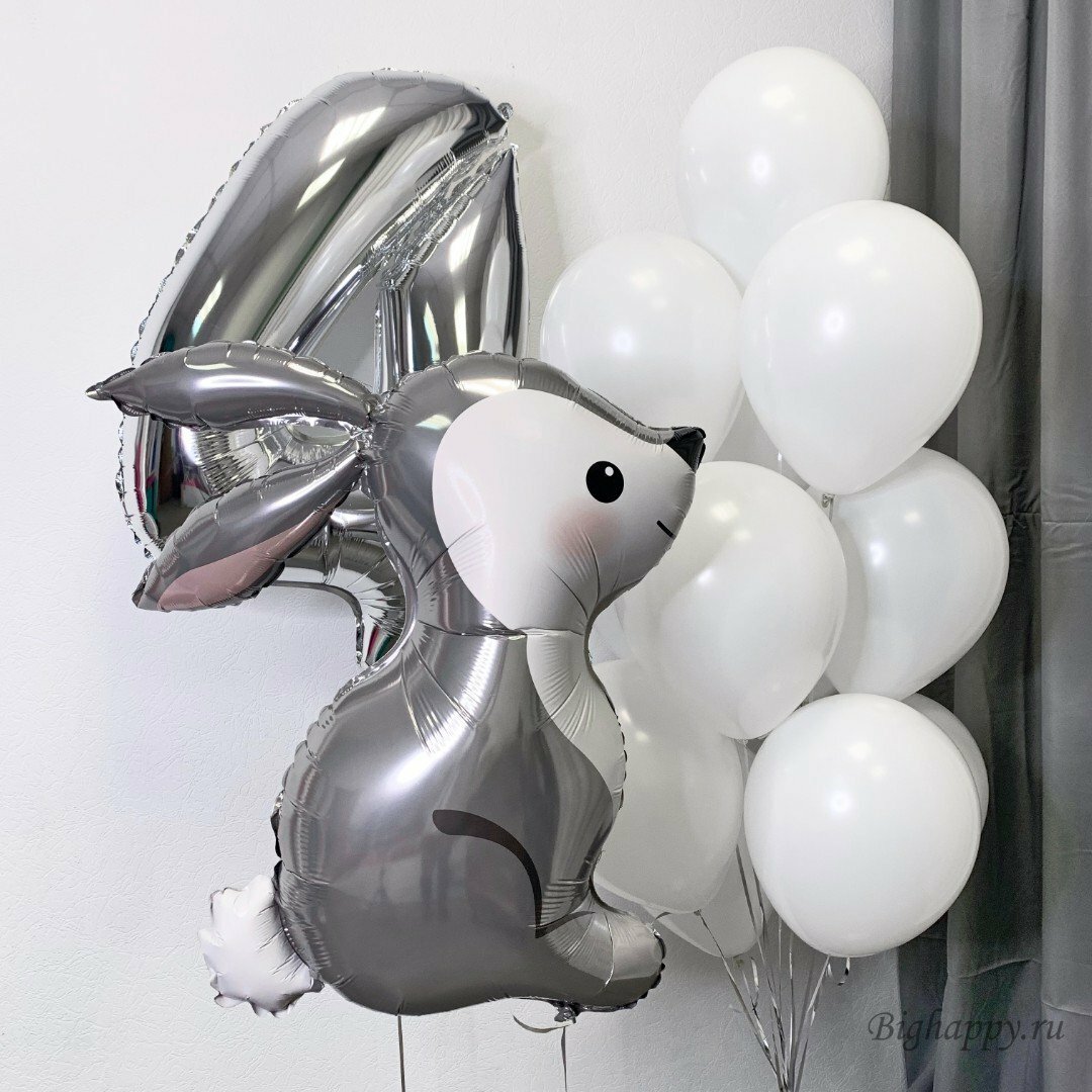 Композиция из воздушных шаров "Зайка и облако"