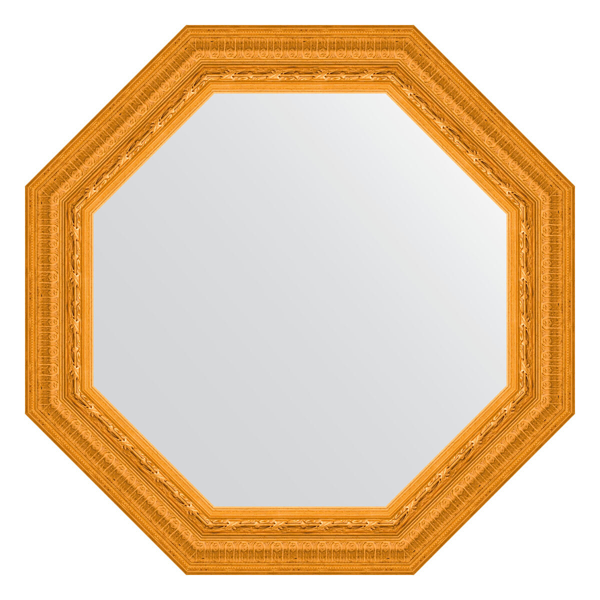 Зеркало настенное Octagon EVOFORM в багетной раме сусальное золото, 64,8х64,8 см, для гостиной, прихожей, кабинета, спальни и ванной комнаты, BY 3764