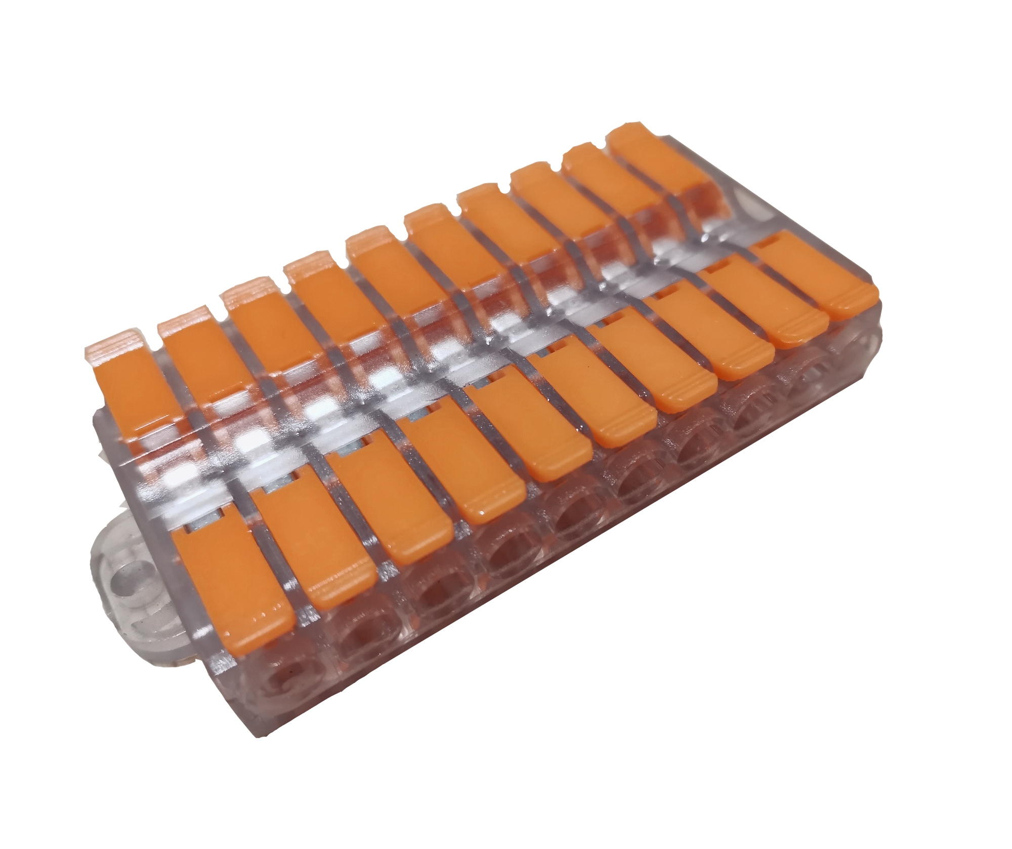 Клемма DEFA 10-WBD силовая 450V, 41А, 0.75-6mm2, проходная с пазом прозрачная