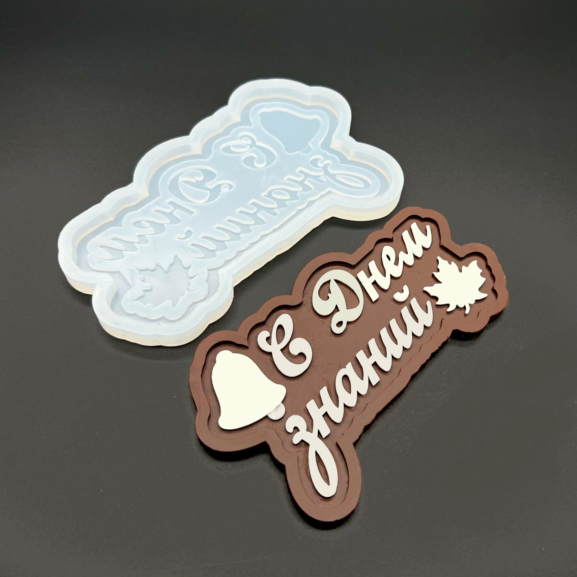 Силиконовая форма молд для шоколада С Днем Знаний