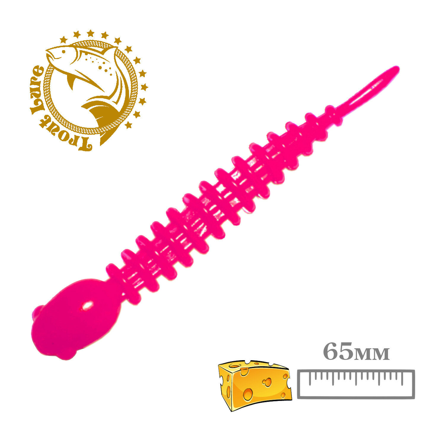 Силикон TROUT LURE (SANSAN) в банке, GOLOVASTIK 65, СЫР, COL. 3 (Pink), (12шт)