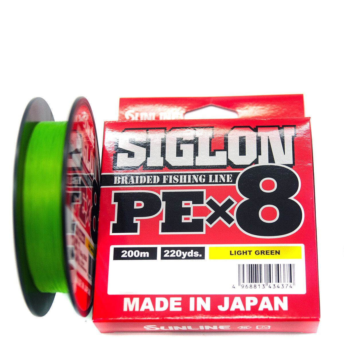 Плетёный шнур SUNLINE SIGLON PE X8 200m #0.4 6lb 2.9kg LIGHT GREEN
