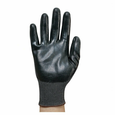 Перчатки полиэфирные оилрезист лайт маслобензостойкие 1 пара, 13 класс, 40-42 г, размер 9, покрытие - облив нитриловое, тактильные, СВС, nl13nt лайт