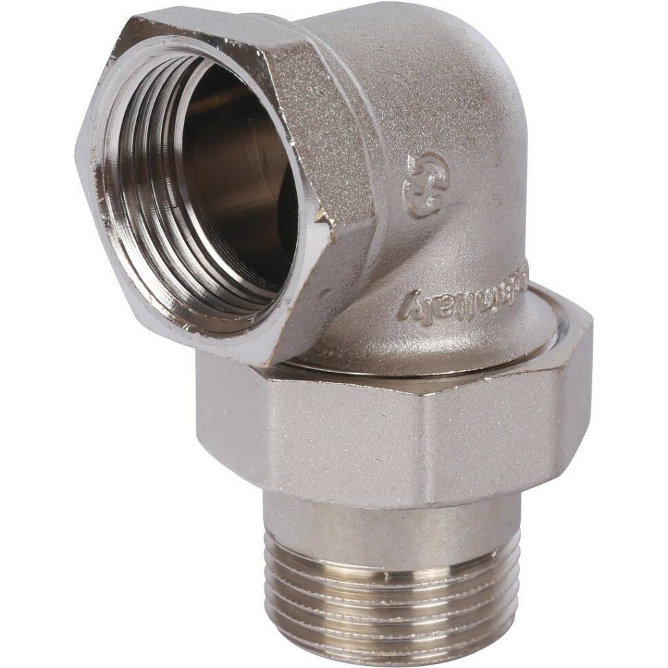 Разъемное угловое соединение "американка" ВН, уплотнение под гайкой o-ring кольцо, никелированное 1" STOUT (SFT-0057-000001)