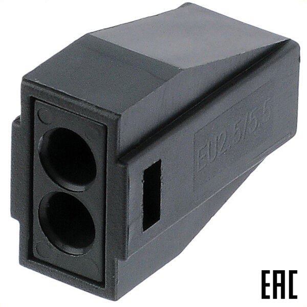 Зажим NO-224-52 Б0043970 безвинтовой 2х(1,0-2,5) кв. мм с пастой для меди и алюминия (44 шт. в комплекте)