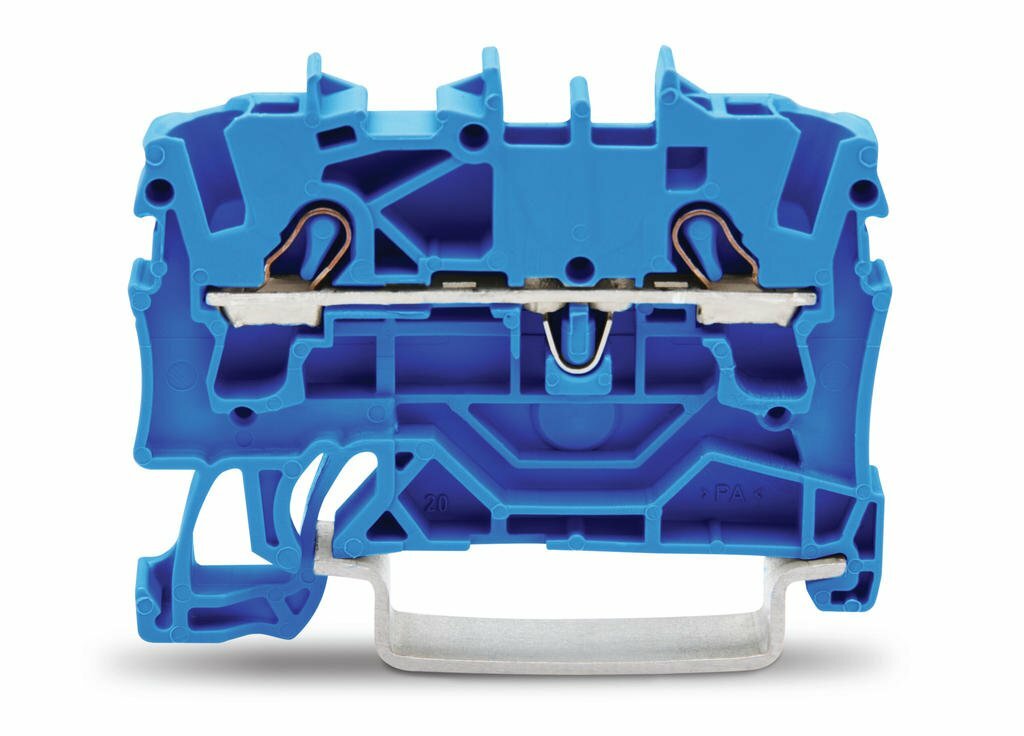 Клемма двухпроводная проходная 0.25-2.5(4)мм. кв. на DIN рейку | код. 2002-1204 | WAGO (5шт. в упак.)