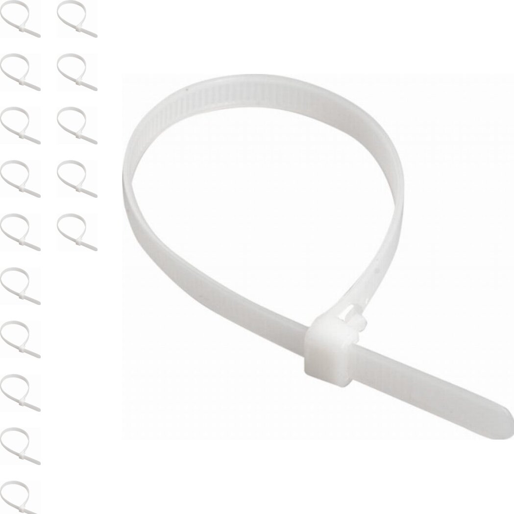 Хомут Fortisflex КСС 3x100 нейлон белый (100 шт.) (комплект из 15 уп.)