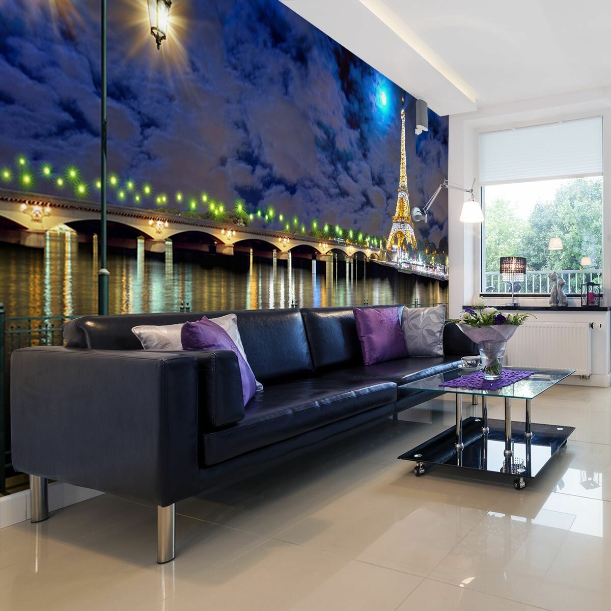 Фотообои / флизелиновые обои Ночной город 5,1 x 2,7 м